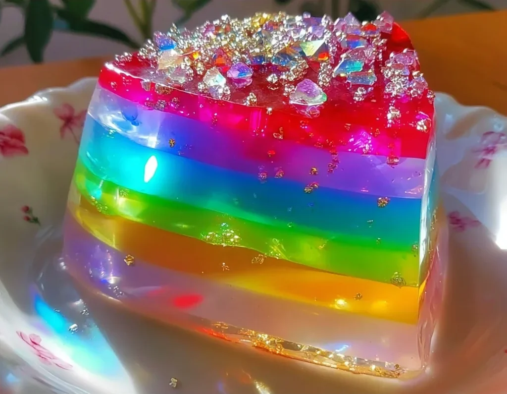 Easy Rainbow Crystal Jelly Cake Recipe: