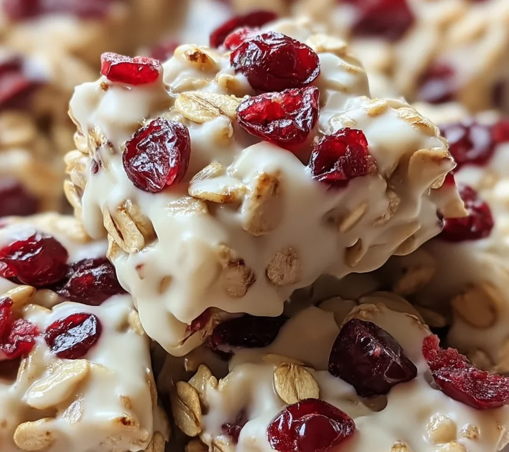 Easy No-Bake White Chocolate Cranberry Oat Clusters Recipe