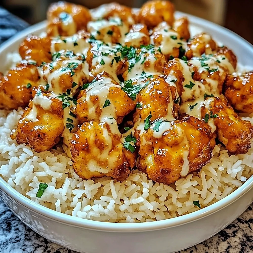 Easy Honey Garlic Chicken Bites Over Creamy Rice Recipe