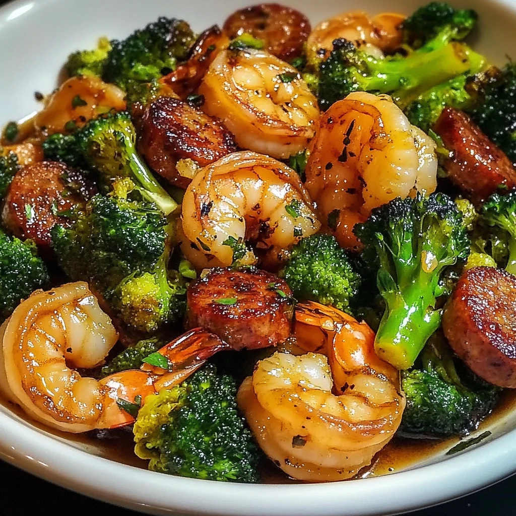 Easy Honey Garlic Shrimp, Sausage, and Broccoli Recipe